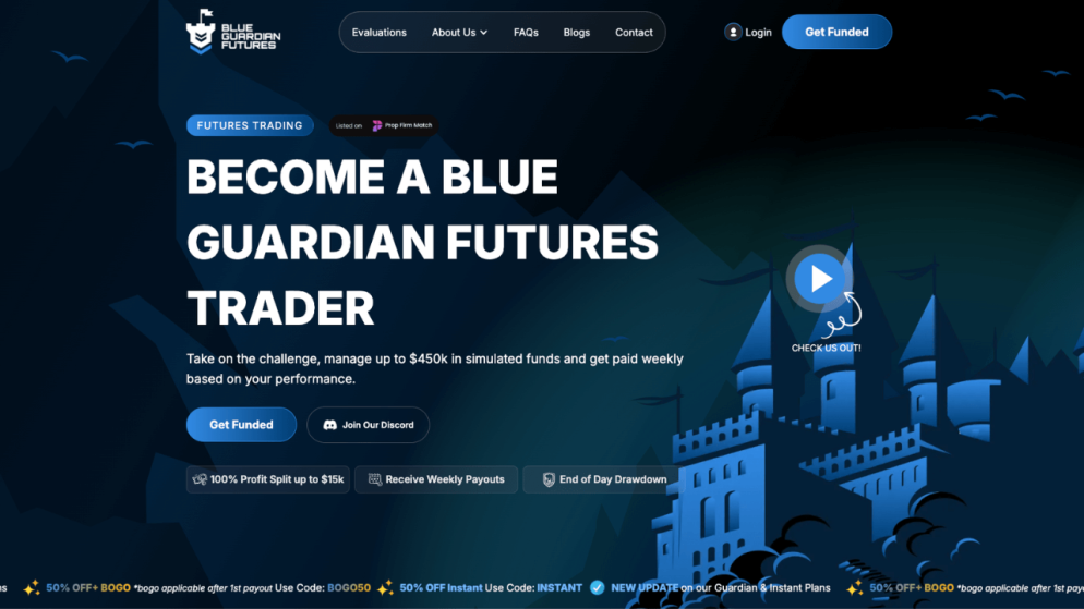 Blue Guardian Futures Review – Up to $450K Funding & 100% Profit Split